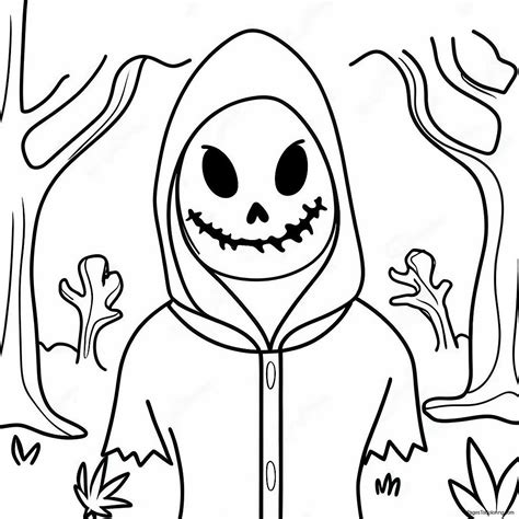 Creepy Eyeless Jack In Forest Coloring Page 68803 55290