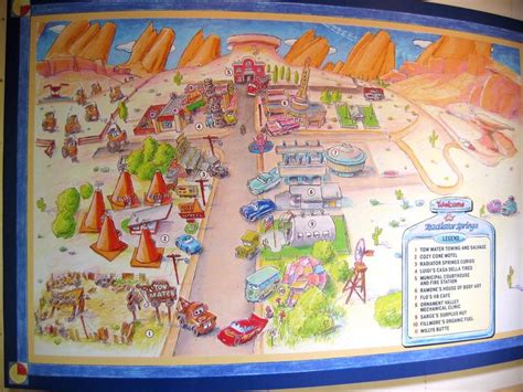 Radiator Springs Map Radiator Springs Disney Pixar Cars Pixar