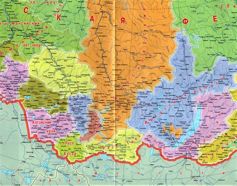 Карта федеративного устройства России. Большая крупномасштабная карта ...