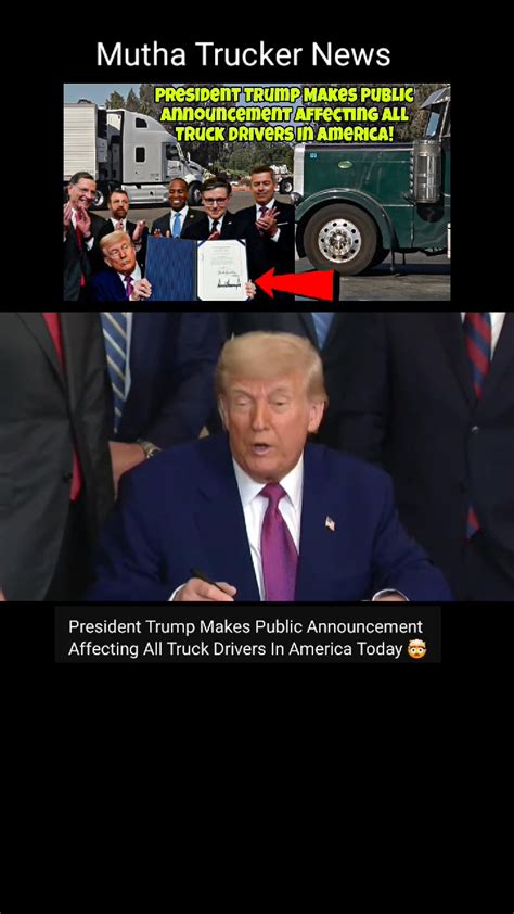 President Trump Makes Public Announcement Affecting All Truck Drivers