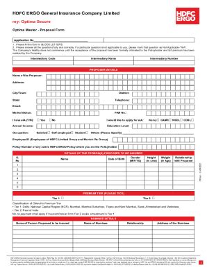 Fillable Online Claim Form My Optima Secure HDFC Ergo Fax Email Print PdfFiller