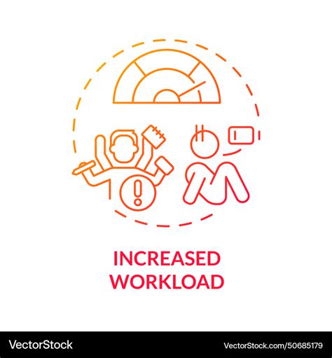 Increased Workload Red Gradient Concept Icon Vector Image