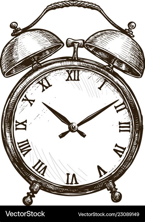 Vintage Clock Sketch Pocket Watch Hand Drawn Pocket Watch Vector