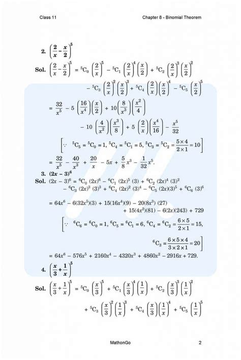 Ncert Solutions For Class 11 Maths Chapter 8 Binomial Theorem Mathongo