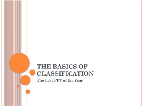 Pptx The Basics Of Classification Dokumen Tips