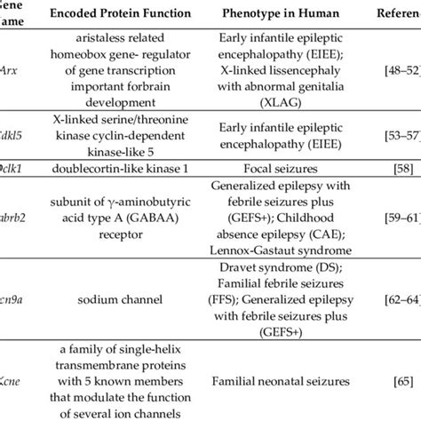 Phenotypes Of Human Mutations Of Genes Which Are Associated With Epilepsy Download Scientific