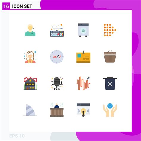 16 Thematic Vector Flat Colors And Editable Symbols Of Business Right Connection Arrow Equipment