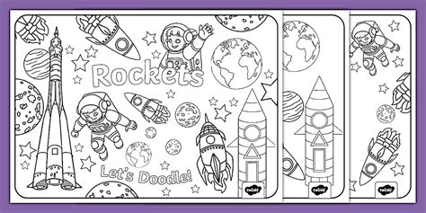 Rocket Doodle Colouring Pages Twinkl Ks1