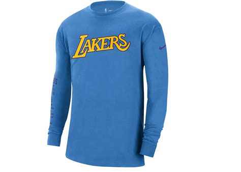 Nike Nba Los Angeles Lakers Courtside L S T Shirt Blue Mens Ss24 Us