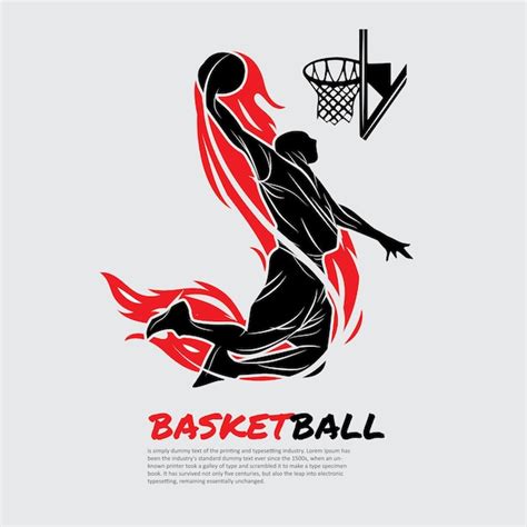 Slamdunk 스타일 농구 선수 실루엣 벡터 일러스트 레이 션 스포츠 그래픽 리소스에 적합 프리미엄 벡터