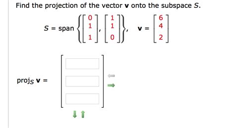 Solved Find The Projection Of The Vector V Onto The Subspace