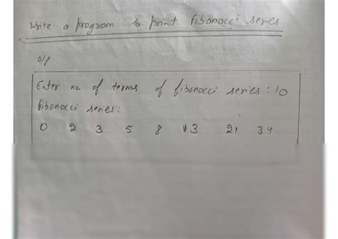 Solution Prog To Print Fibonacci Series Studypool