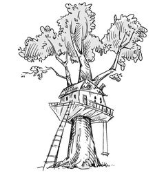 Treehouse Royalty Free Vector Image VectorStock