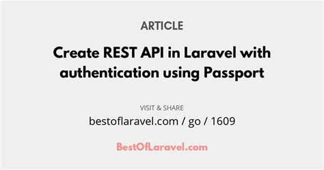 Create Rest Api In Laravel With Authentication Using Passport