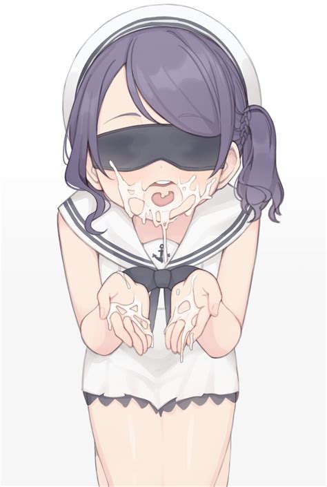 Yeun Amase Oruko Indie Virtual Youtuber Highres Tagme 1girl Blindfold Cum Cum In Mouth