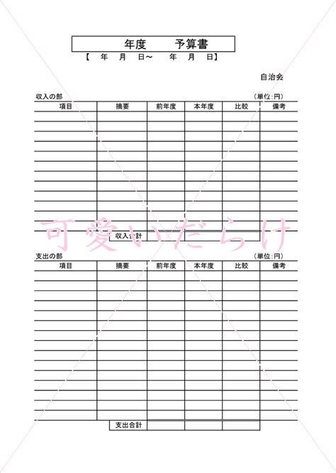 予算書の作り方 予算書の作成例 Rxnd