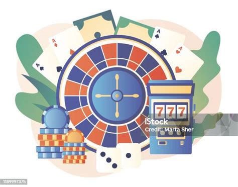 카지노 및 도박 개념 포커 룰렛 슬롯 머신 현대 평면 만화 스타일입니다 벡터 일러스트레이션 가능성에 대한 스톡 벡터 아트 및 기타 이미지 Istock