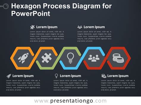 Process Diagram W Hexagons For Powerpoint Diagram Diagram Design Images