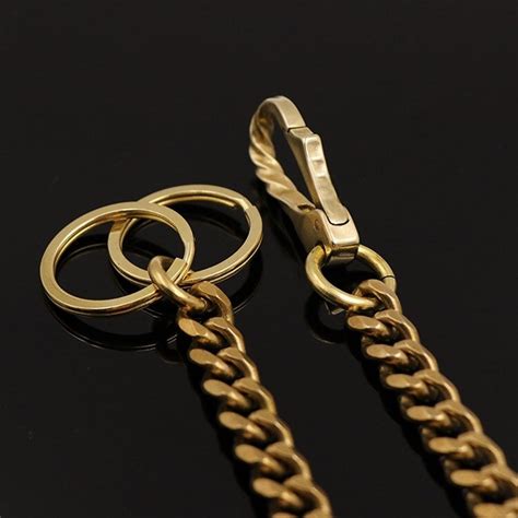 Solid Brass Key Chain Key Ring Brass Chains Wallet Chain Purse With