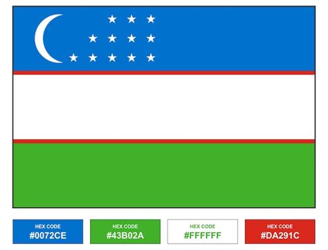 Premium Vector Vector And Hex Code Nation Flag Of Uzbekistan