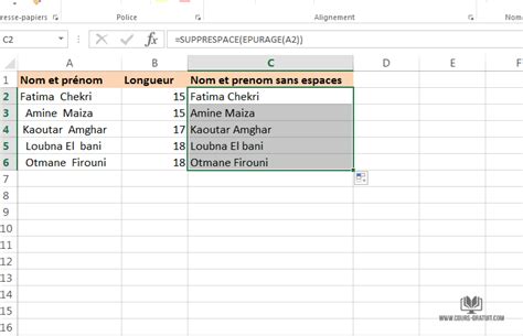 tutoriel excel supprimer les espaces dans les cellules tutoriel excel