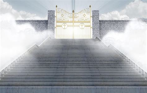 Gates To Heaven Drawing Card Tribunal Of Good And Evil Fantasy