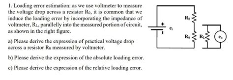 Solved Loading Error Estimation As We Use Voltmeter To Chegg