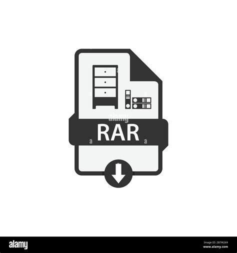 Rar Document Download File Format Vector Image Rar File Icon Flat