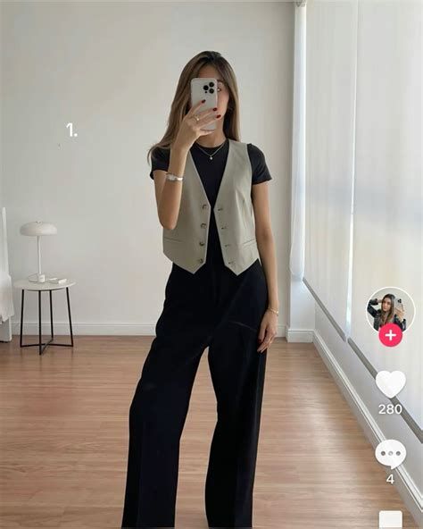 Outfits Con Chaleco Negro