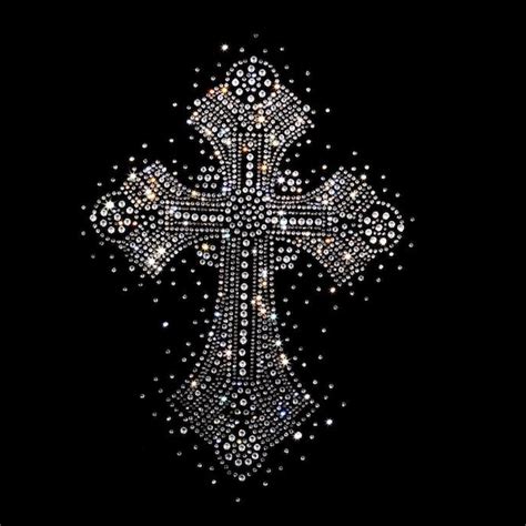 Rhinestone Cross Transfer Etsy