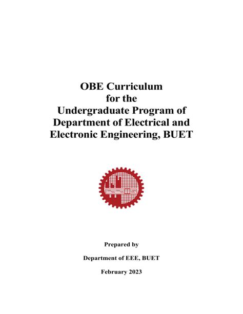 Buet Eee Undergraduate Curriculum