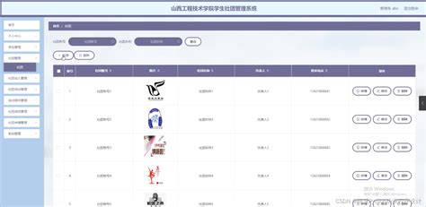 java山西工程技术学院学生社团管理系统 开题 源码 csdn博客