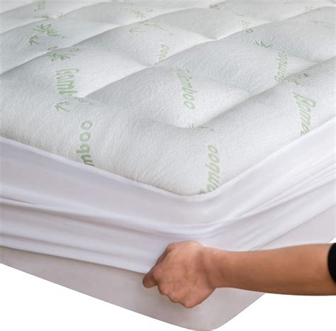 Bamboo Queen Mattress Topper Thick Cooling Breathable Pillow Top