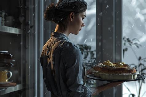Premium Photo Mother Receiving A Surprise Delivery Of Breakfast