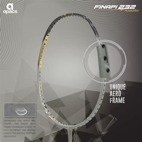 Apacs Finapi 232 Armor 38lbs Max Tension High Modulus Graphite Power Frame Unstrung