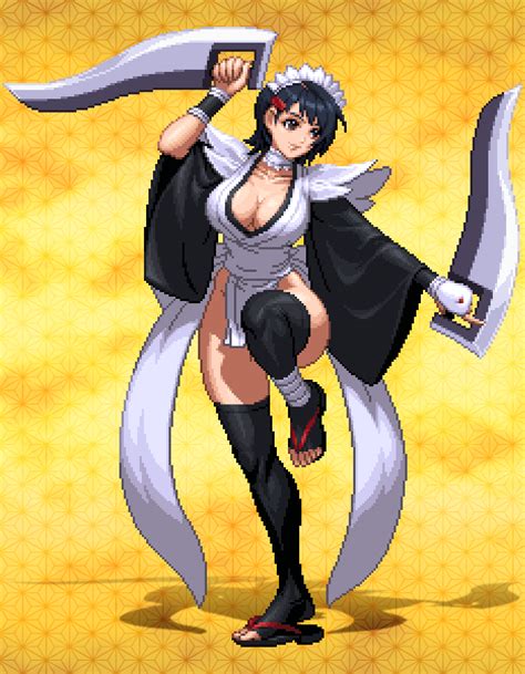 Ko Ki Iroha Samurai Spirits Samurai Spirits Snk Blade 1girl Apron Black Hair Black