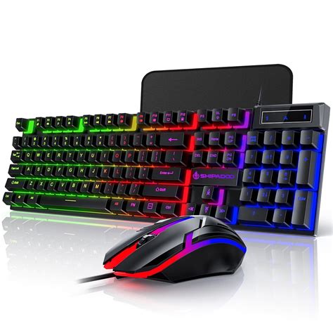Cshidworld Wired Gaming Keyboard Mouse Combo 104 Keys Rgb Backlit