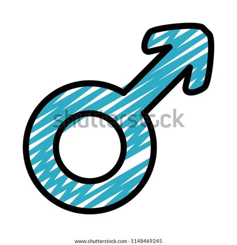 Doodle Pictogram Man Sex Symbol Style Stock Vector Royalty Free Shutterstock