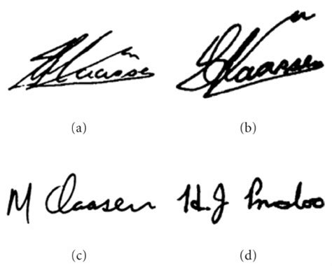 The Signature Of A Genuine User Is Depicted In A A Skilled Forgery Download Scientific