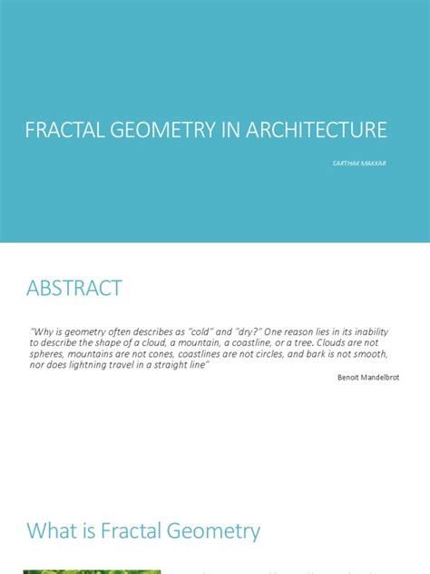 Fractal Geometry In Architecture Pdf Pdf