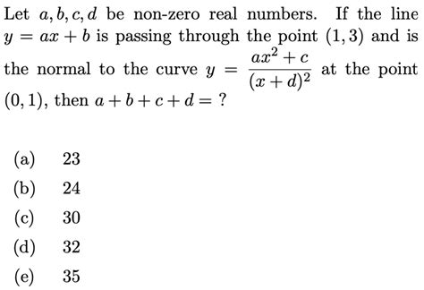 Solved Let Abcd Be Non Zero Real Numbers If The Line