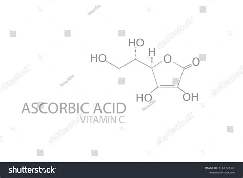 Ascorbic Acid Vitamin C Structural Chemical Stock Vector Royalty Free