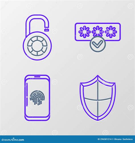 Set Line Shield Smartphone With Fingerprint Scanner Password Protection And Safety Access And