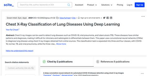 Citation Report Chest X Ray Classification Of Lung Diseases Using Deep Learning