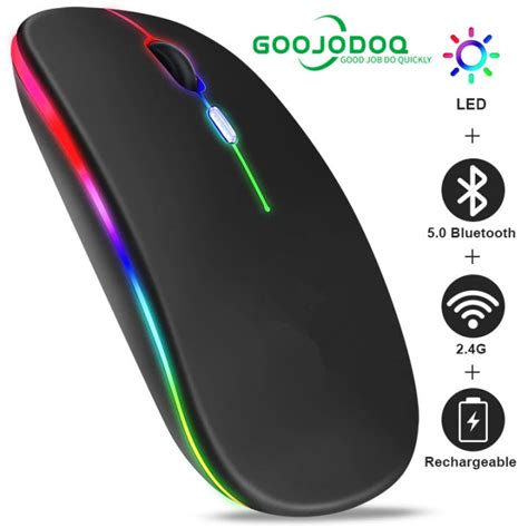 Goojodoq Bluetooth Mouse Wireless Mouse 2 4g 2 Modes Rechargeable Mouse