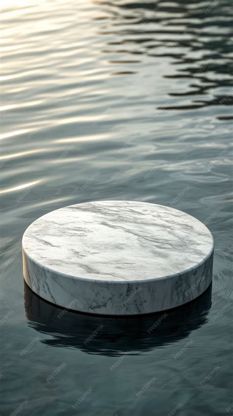 자연 풍경과 함께 제품 전시용 대리석 포디움 Ai 생성 이미지