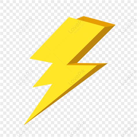 노란색 3 차원 번개 일러스트 클립 아트창조적우뢰 Png 일러스트 무료 다운로드 Lovepik