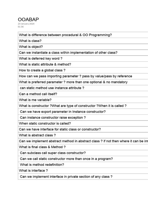 ooabap qna pdf method computer programming class computer