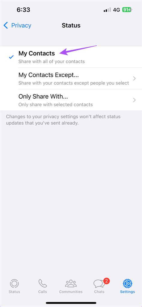 How To Fix WhatsApp Status Visibility Issues Guiding Tech