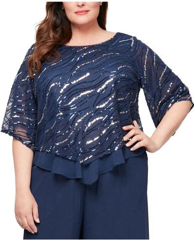 Blue Alex Evenings Tops For Women Lyst